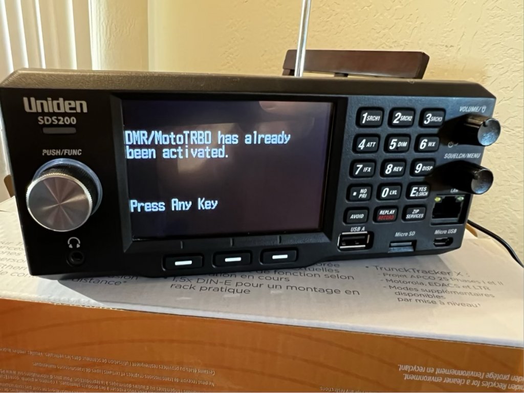 *SOLD*Uniden SDS200 with DMR upgrade | RadioReference.com Forums